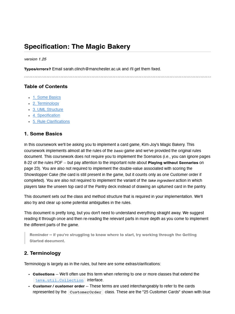 Specifications Pdf Class Computer Programming Constructor Object Oriented Programming