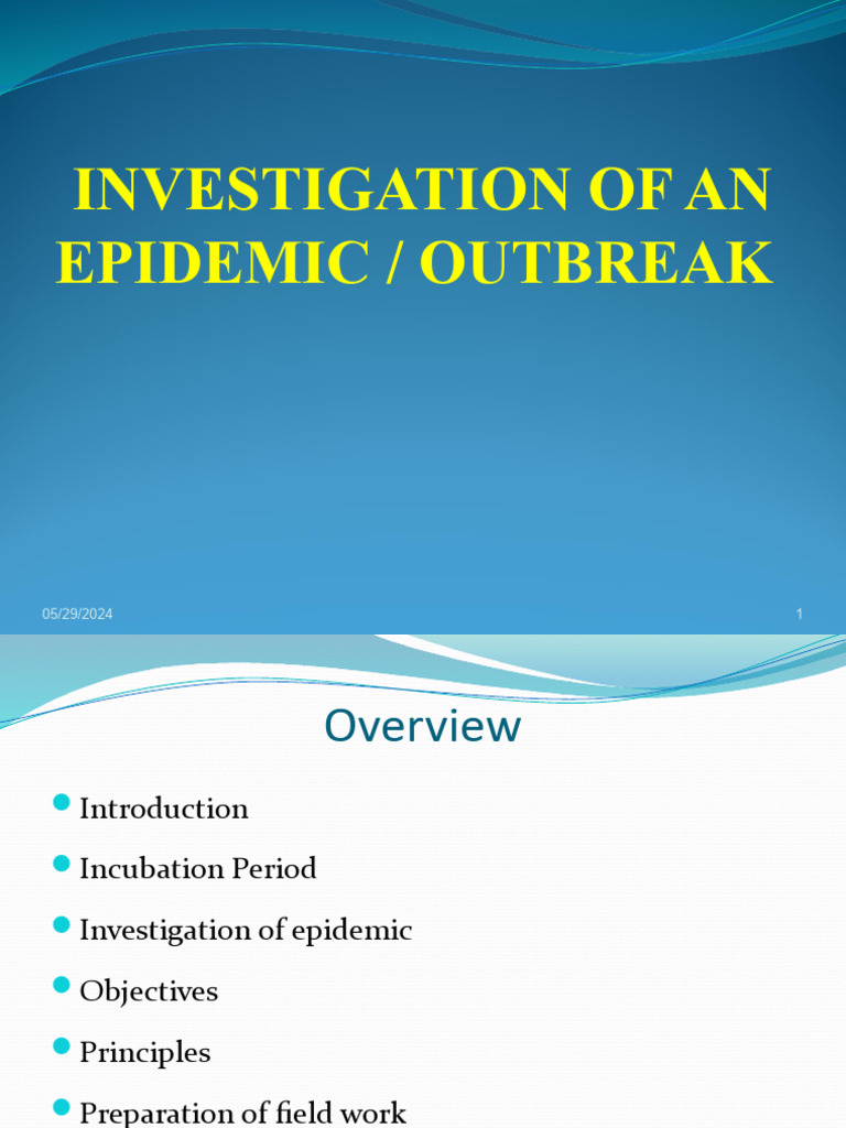 Investigation Of Epidemic Pdf Epidemics Infection