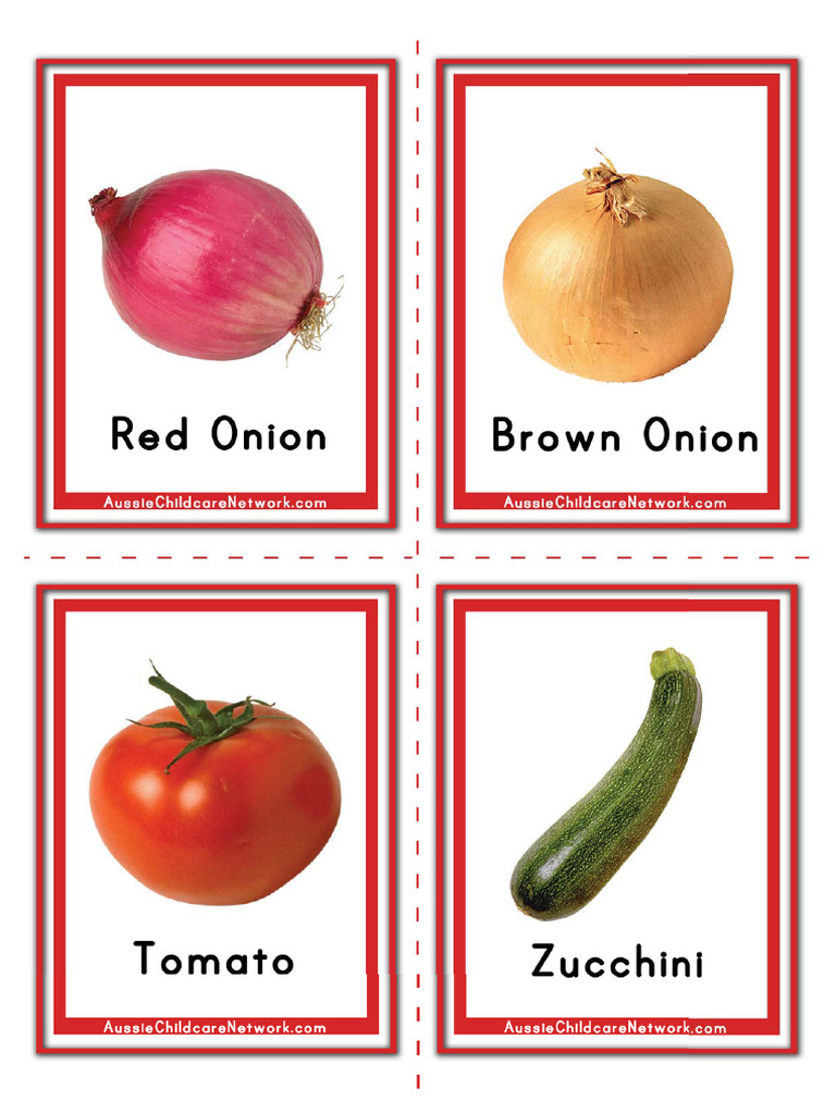 Vegetables Flash Cards 4 | PDF