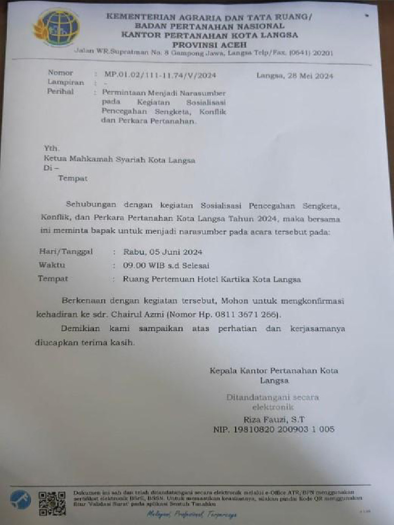 Scan Surat Dari Pertanahan | PDF