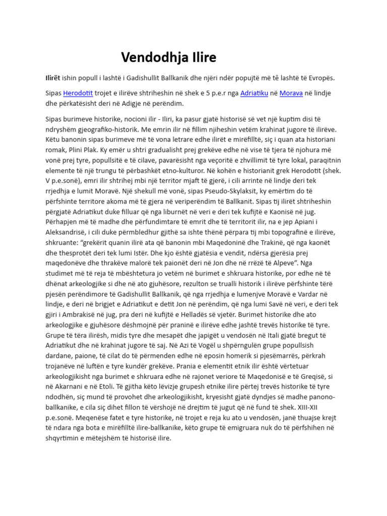 Vendodhja Ilire | PDF