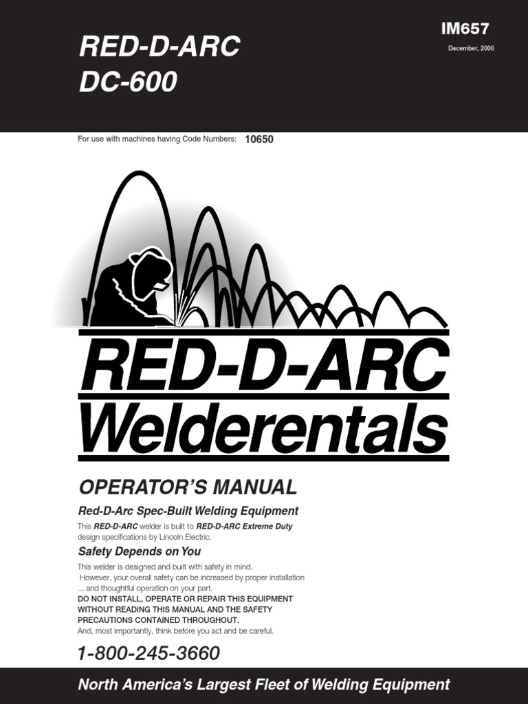 DC600 Operators Manual | PDF | Welding | Construction