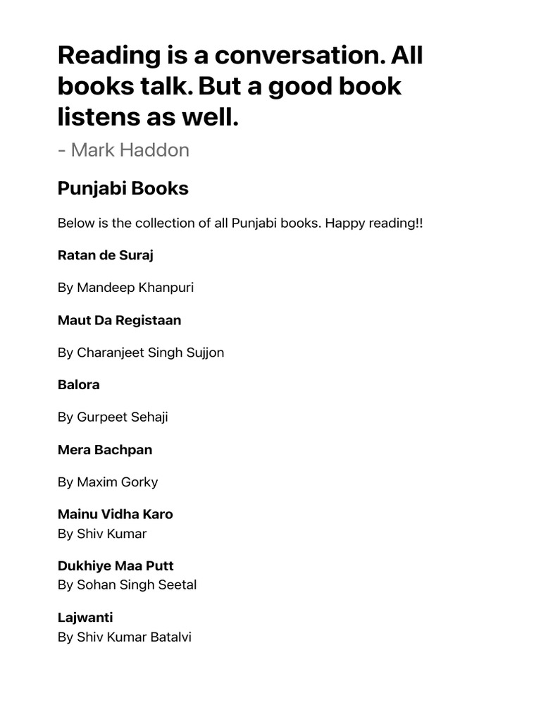 Reading Is A Conversation. All Books Talk. But A Good Book Listens As ...