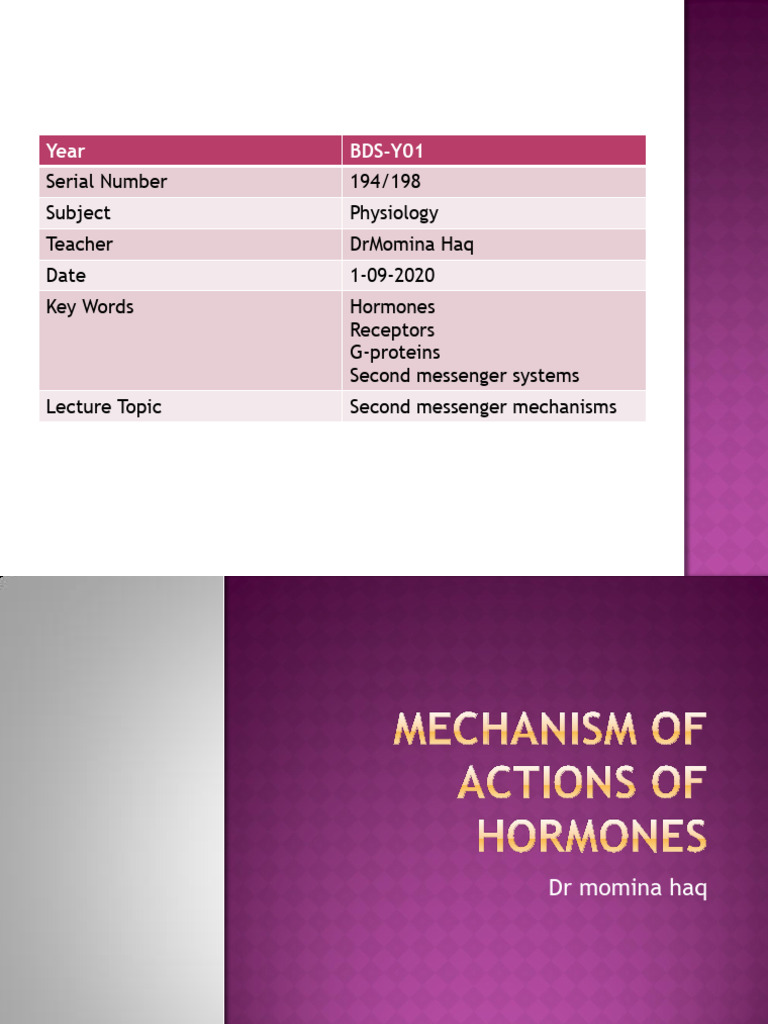 Mechanism - of - Action - of - Hormone | PDF | Hormone | Cell Signaling