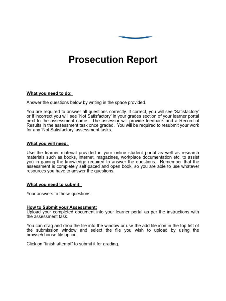 Done CPPREP4002 - Prosecution Report v1.0 | PDF | Regulatory Compliance | Consultant