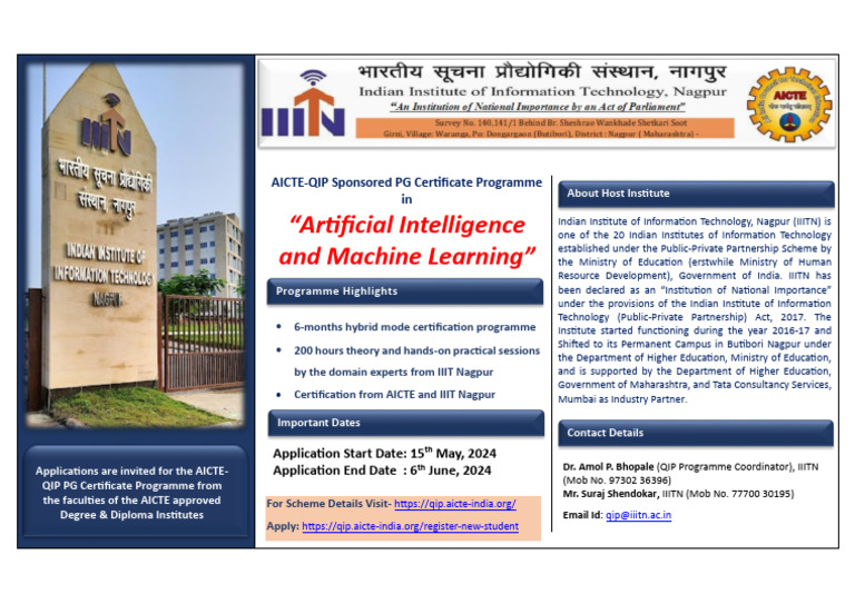 Aicte Qip Pg Certificate Flyer Pdf