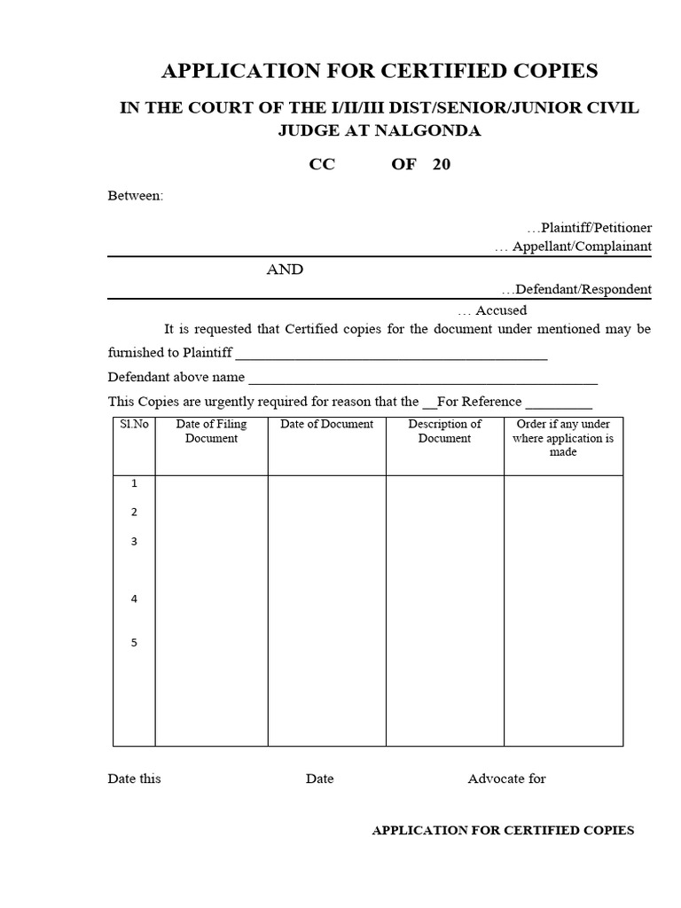 Copy Application Proforma | PDF