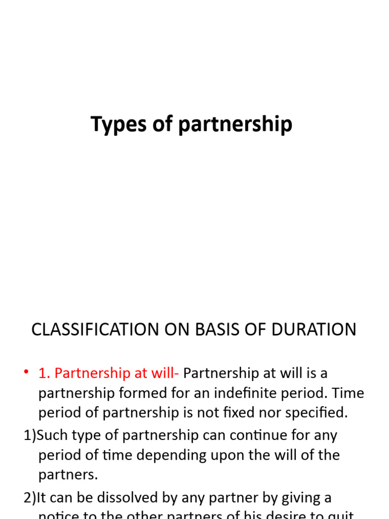 Types of Partnership | PDF