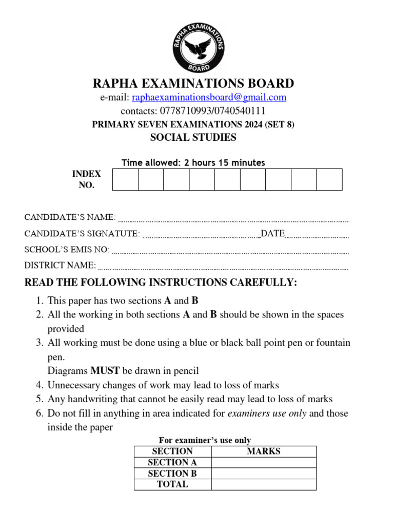 P.7 SST Set 8 | PDF | Prophets And Messengers In Islam | East Africa