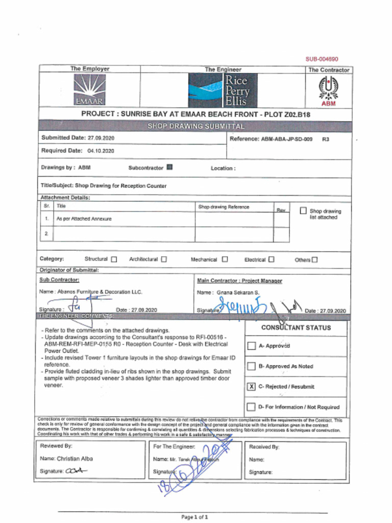 Shop Drawing For Reception Counter - C | PDF