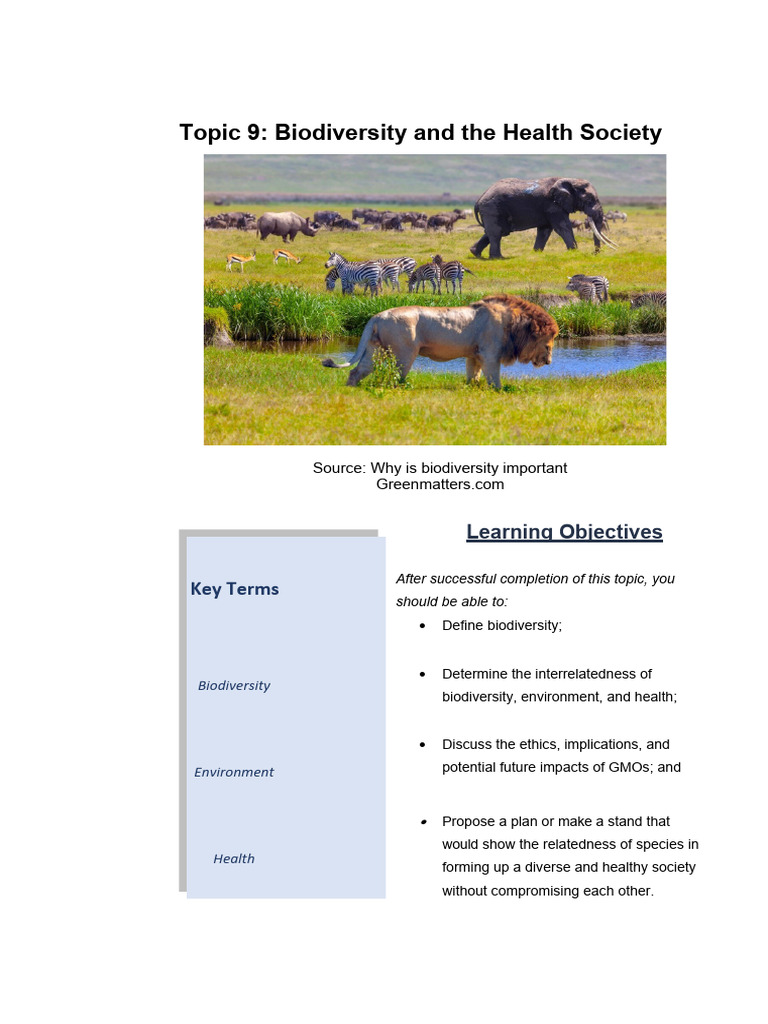 Topic 9 Biodiversity | Download Free PDF | Biodiversity | Ecosystem
