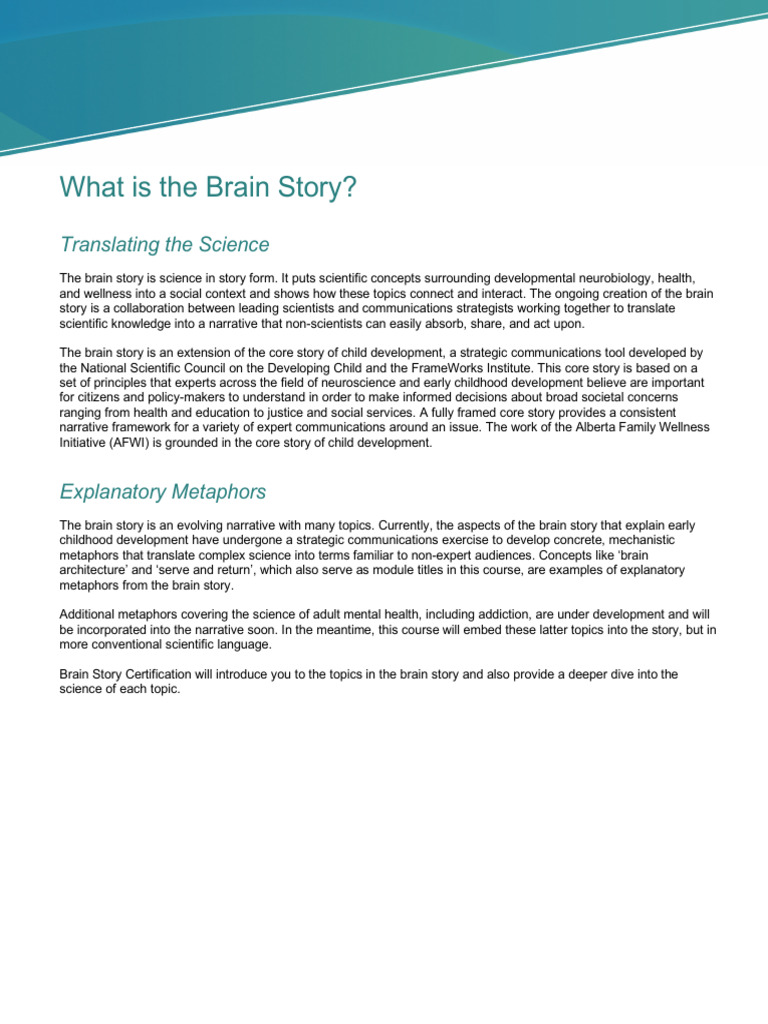 M01-02 What Is The Brain Story | PDF