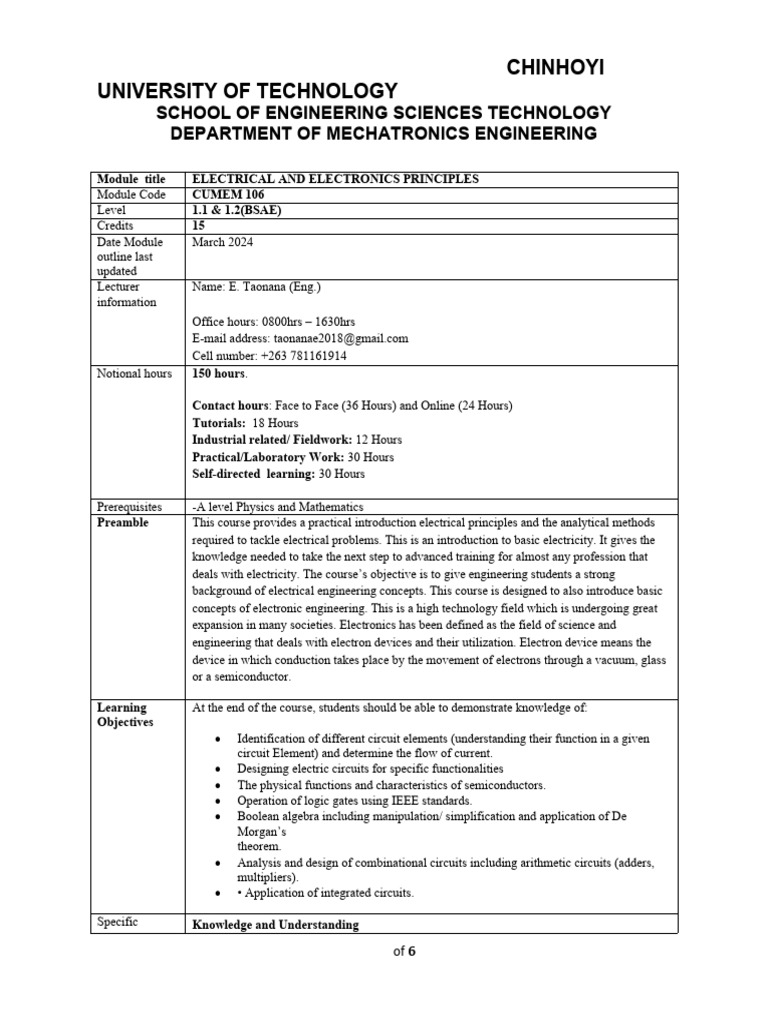 Electrical and Electronics Principles Module | PDF | Ac Power | Inductance