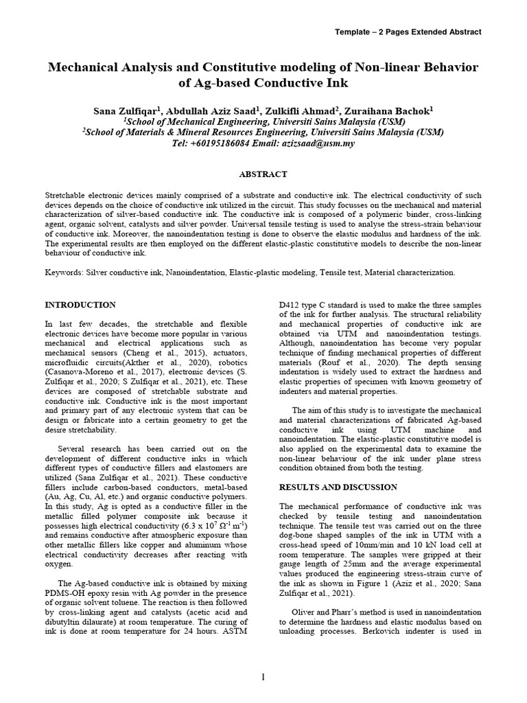 Extended - Abstract - Mechanical Analysis and Constitutive Modeling of ...