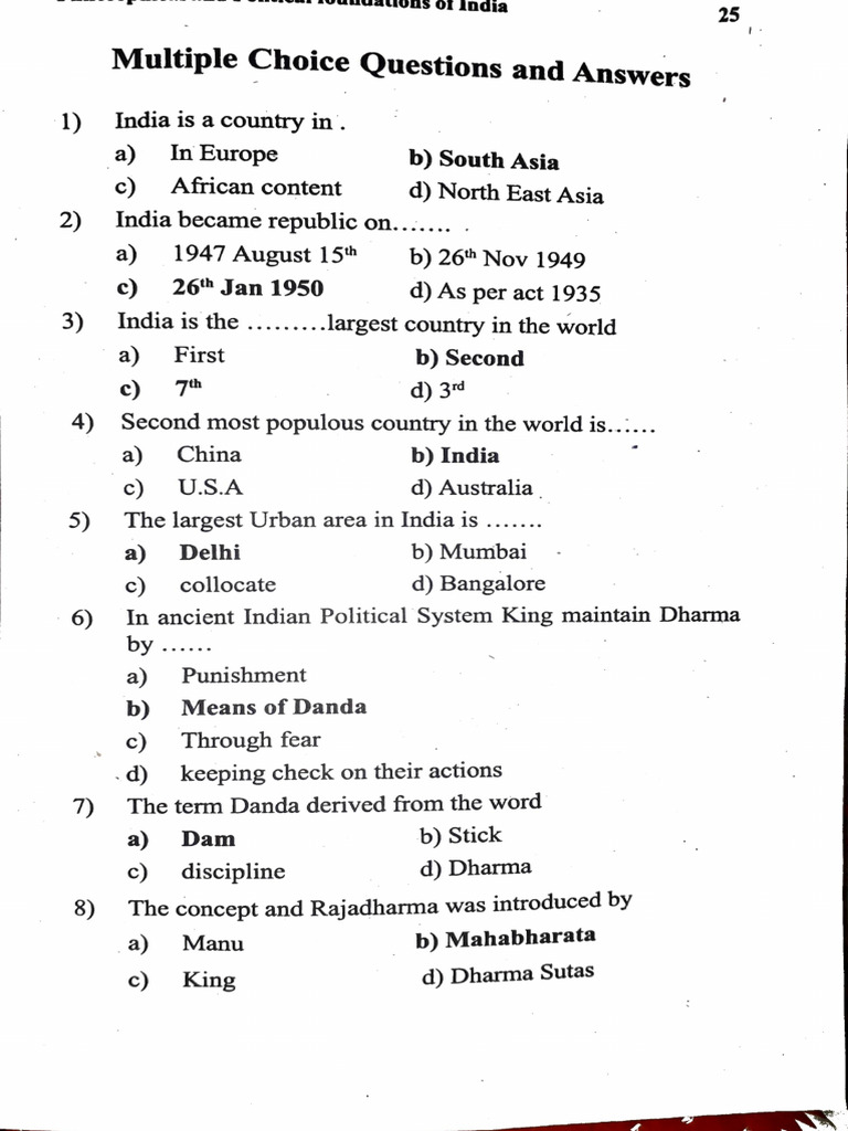 IC Multiple Choice Questions and Answers | PDF | Government | Justice
