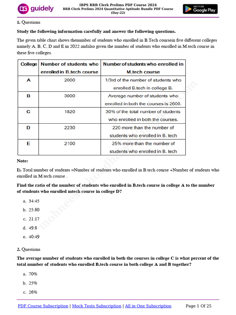 IBPS RRB Clerk Prelims PDF Course 2024 | PDF