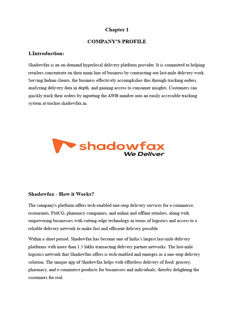 Shadowfax: India's Last-Mile Leader | PDF | E Commerce | Service Industries