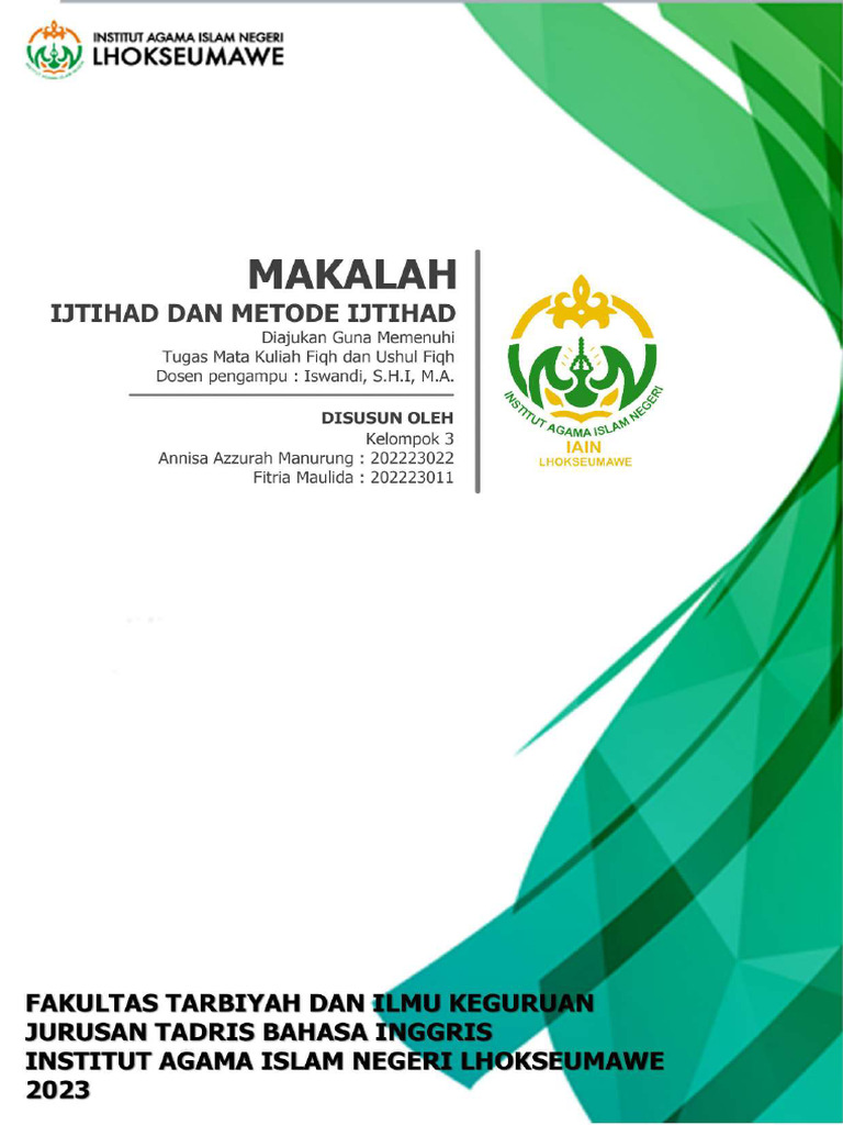 Makalah - Ijtihad Dan Metode Ijtihad | PDF