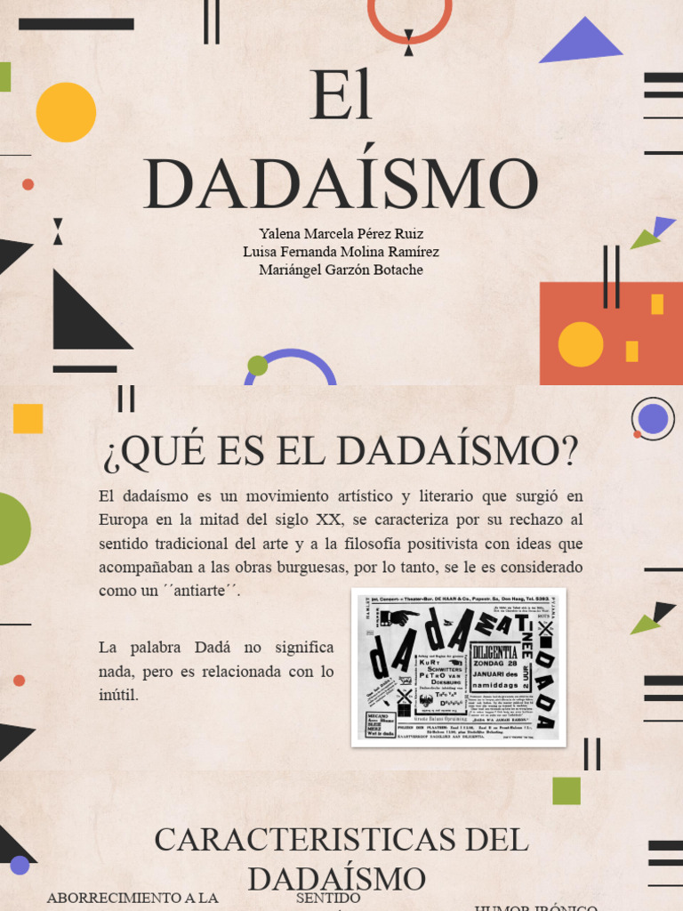 Arts Subject For High School - Dadaism by Slidesgo | PDF | Educación en ...