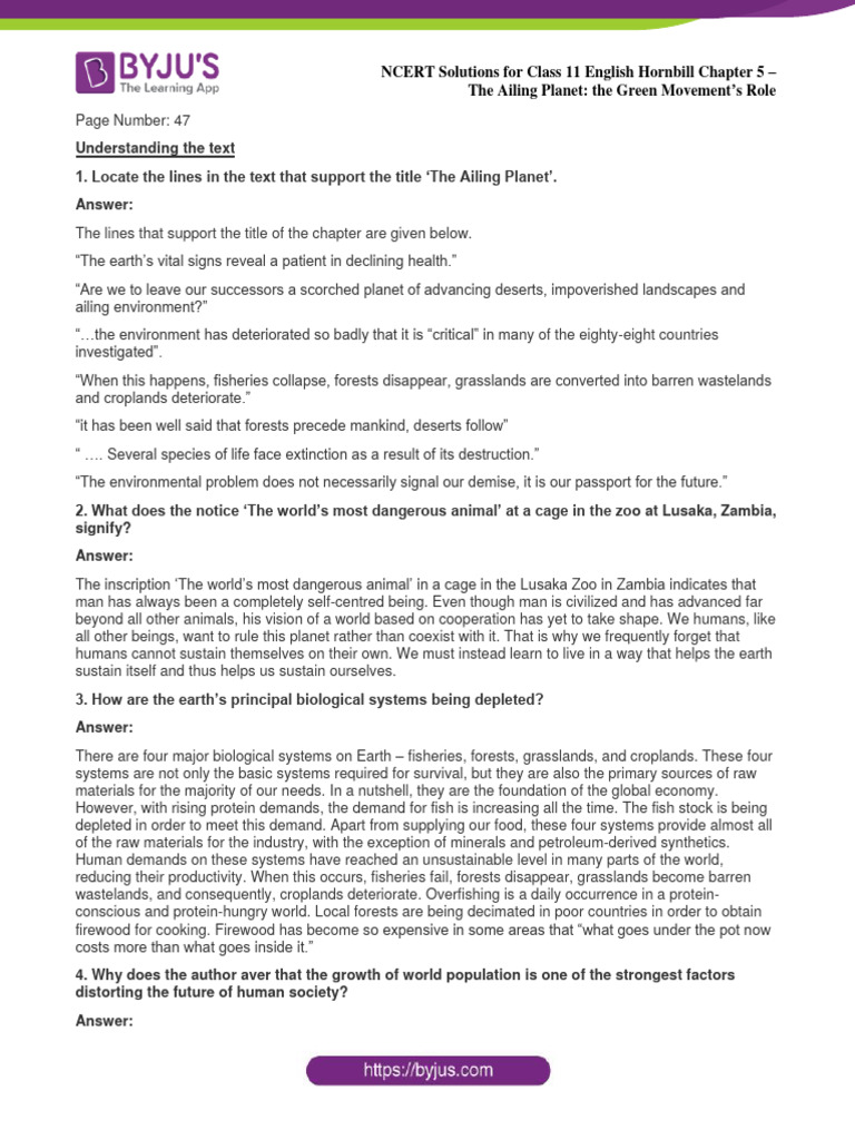 NCERT Solutions For Class 11 English Hornbill Reading Skills Chapter 5 ...