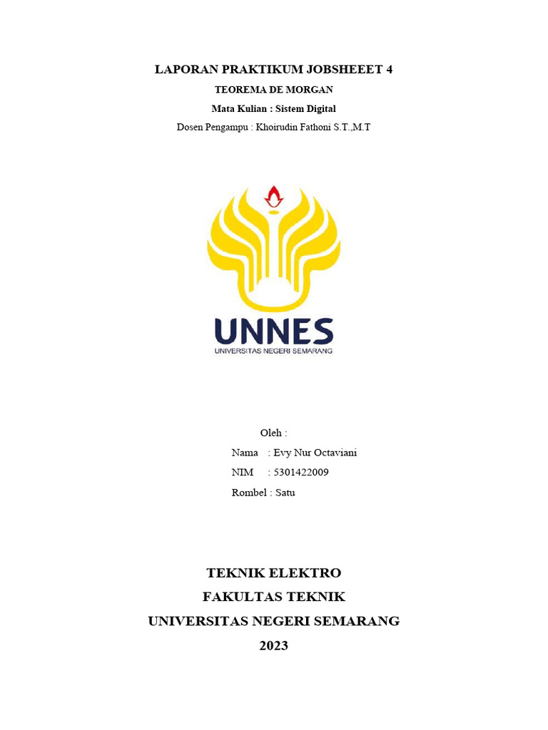 Laporan Praktikum Mata Kuliah Sistem Digital | PDF