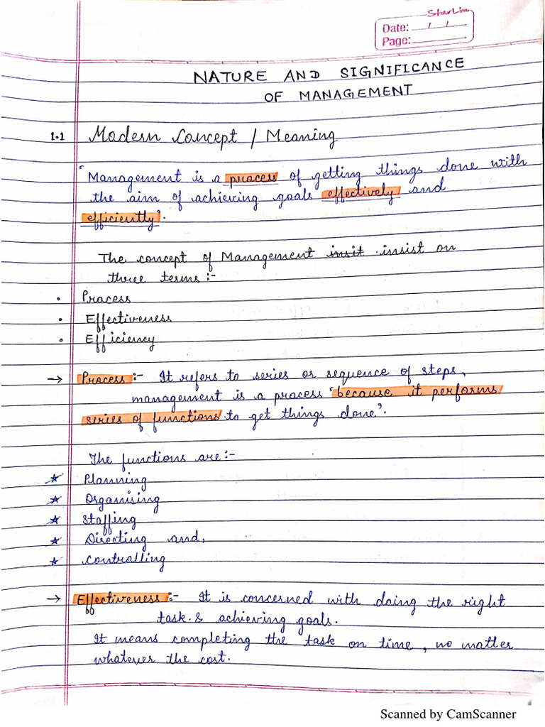 Prachi Shankar Business Studies Notes Class 12 Nature Significance Of
