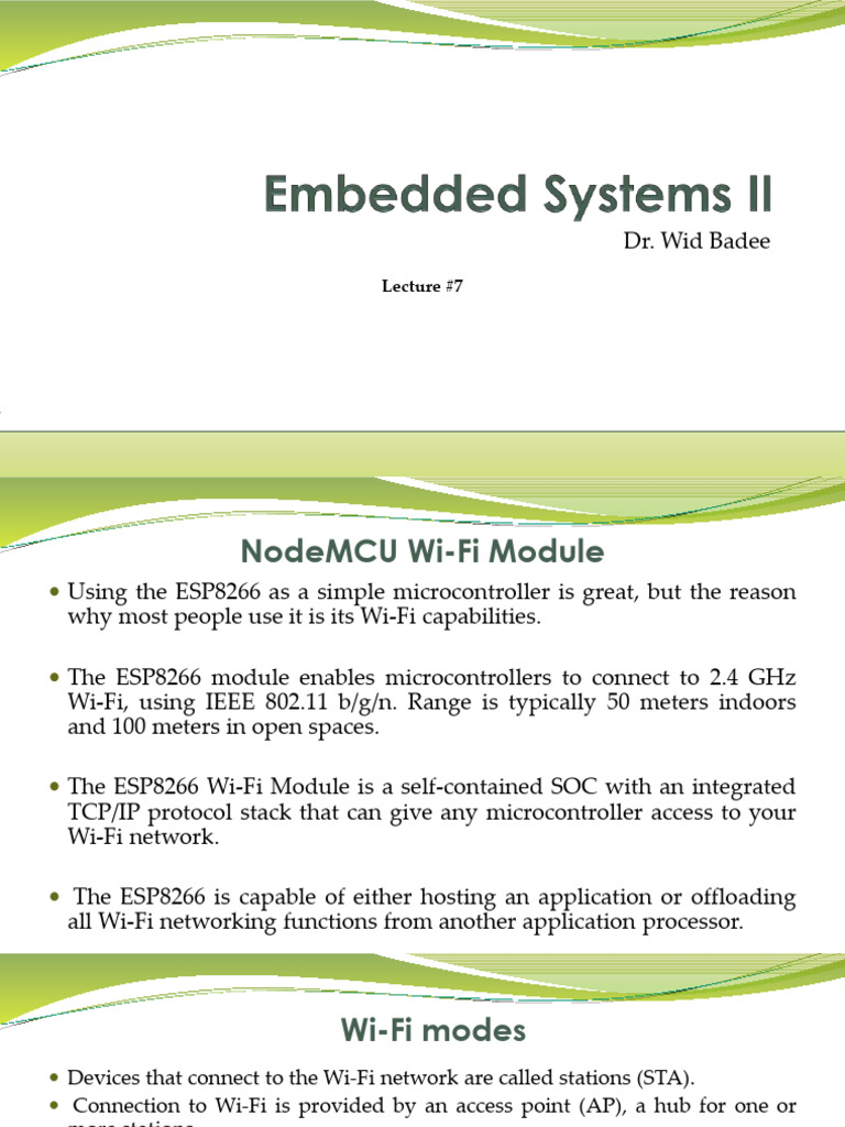 ESII Lec7 | Download Free PDF | Wi Fi | Wireless Access Point