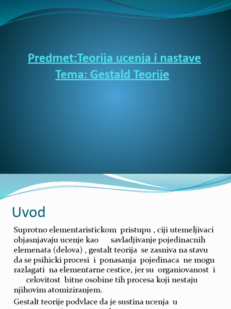 Gestald Teorija | PDF