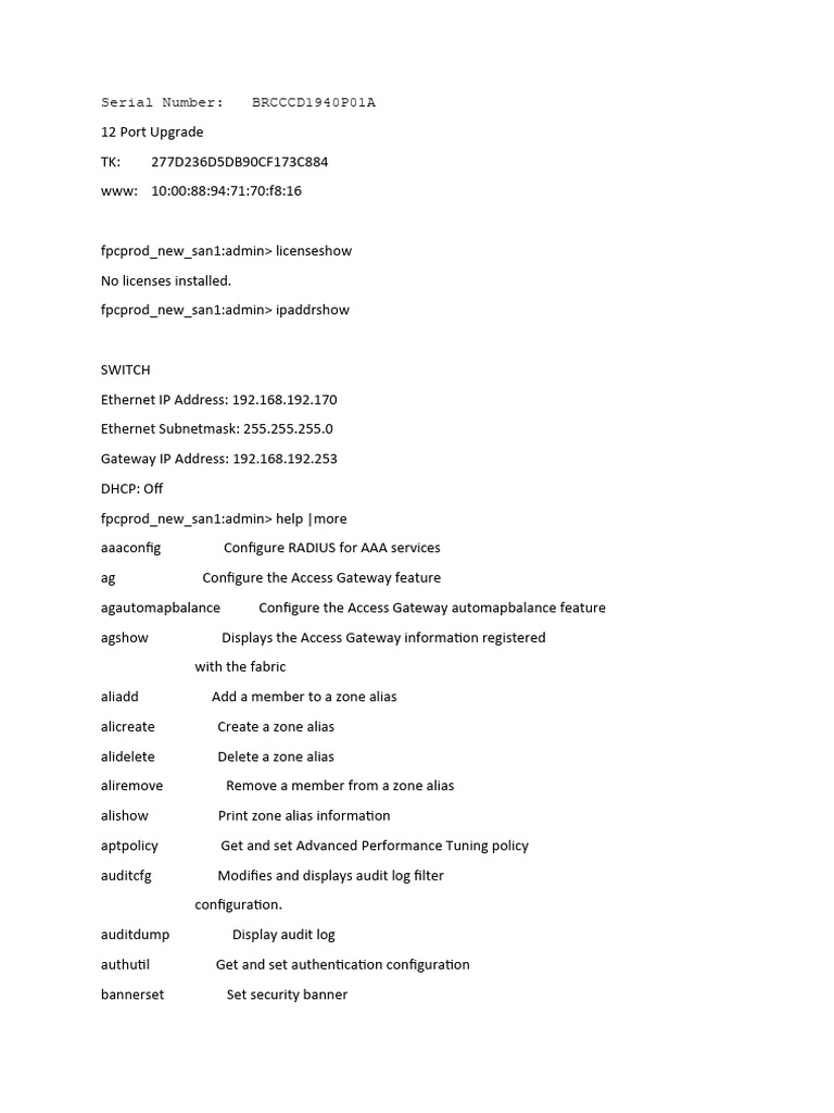 FPCPRODSAN1 | Download Free PDF | Command Line Interface | Network Switch