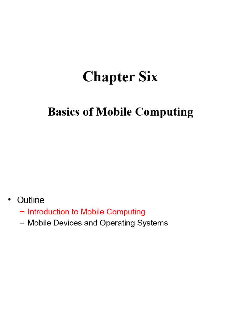 Chapter 6 - Basics of Mobile Computing | PDF | Android (Operating ...