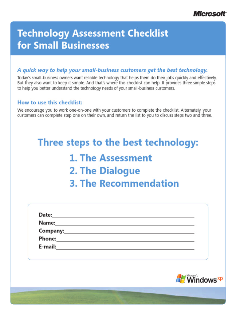 Information Technology Assessment Checklist | Download Free PDF | Microsoft Windows | Personal ...