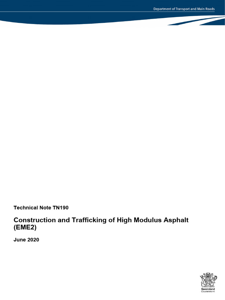 TN190 Constructionand Traffickingof High Modulus Asphalt EME2 | PDF ...