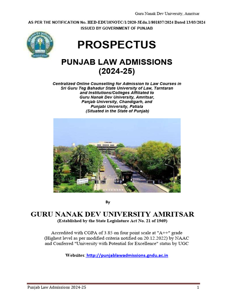 Prospectus 2024 | PDF | Punjab | Academic Degree