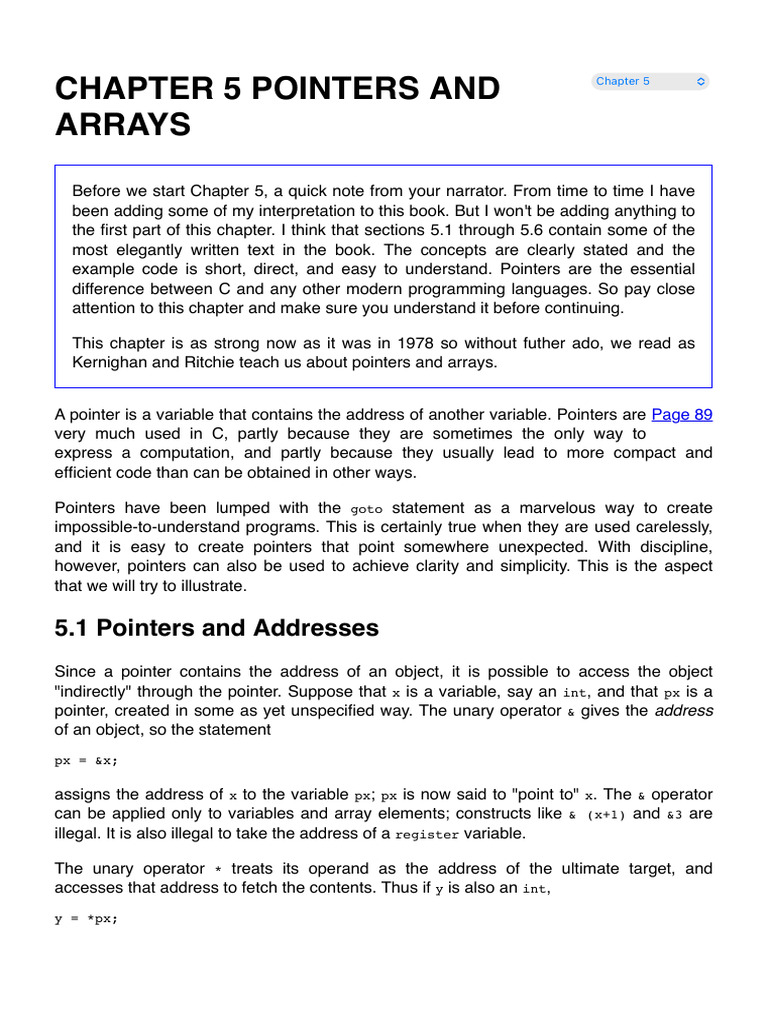 Pointers And Arrays Pdf Pointer Computer Programming Parameter Computer Programming