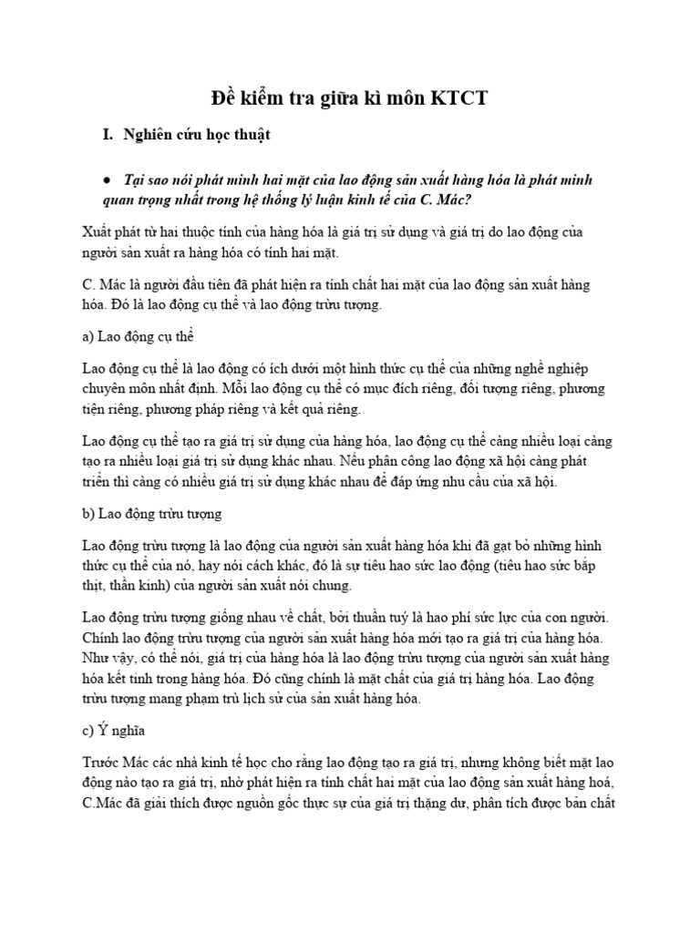 Đề kiểm tra giữa kì môn KTCT | PDF