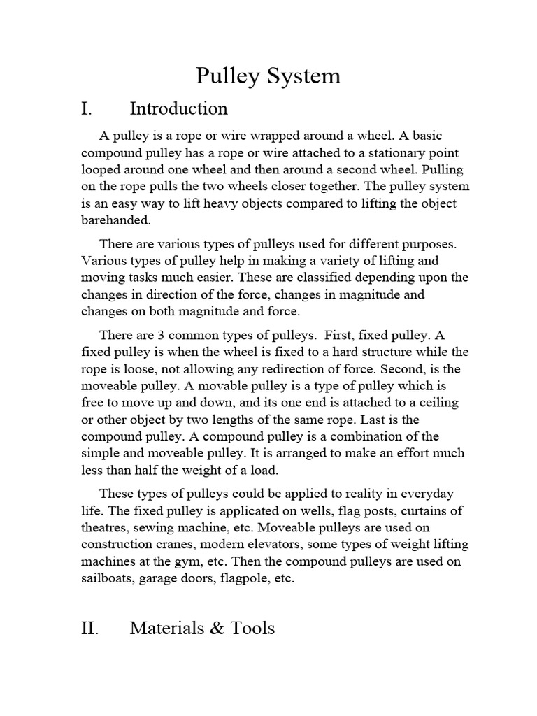 Pulley System | PDF