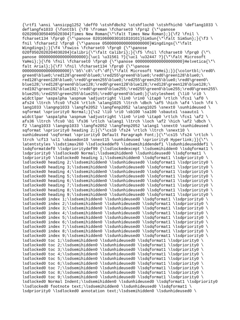 RTF Document Structure Guide | PDF | Html | Text