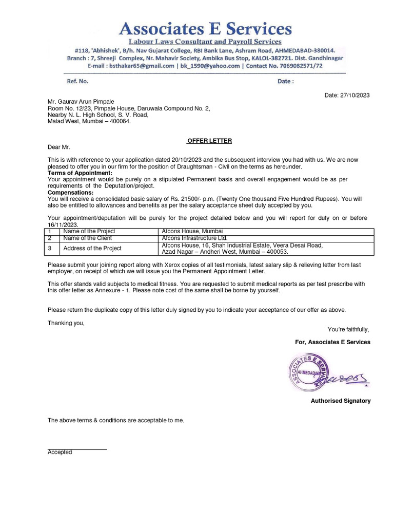 Offer Letter - 1 | PDF | Urology | Medicine