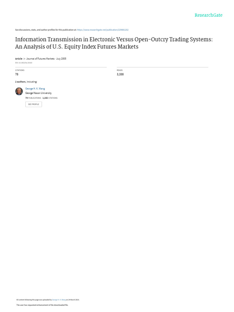 Information Transmission in Electronic Versus Open-Outcry Trading ...