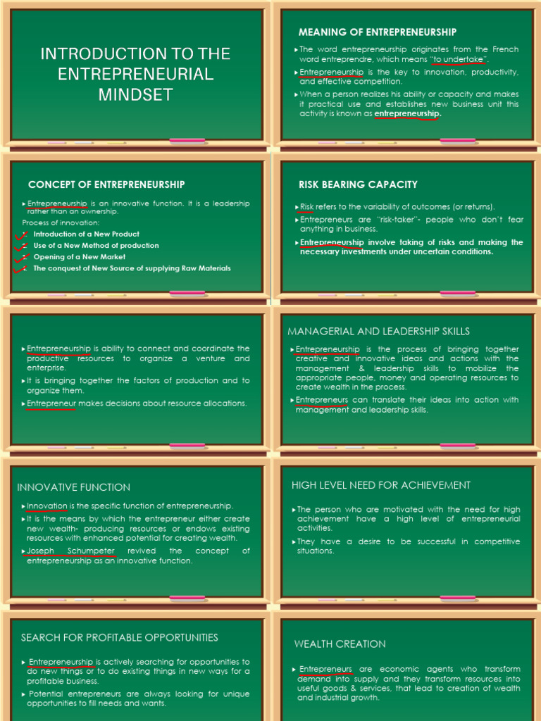 Introduction To The Entrepreneurial Mindset - Lesson - 1 | PDF ...