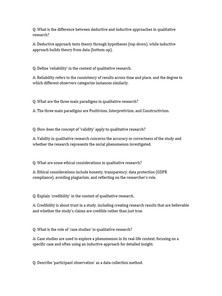 Further Updated Qualitative Research Methods Flashcards | PDF | Qualitative Research | Methodology