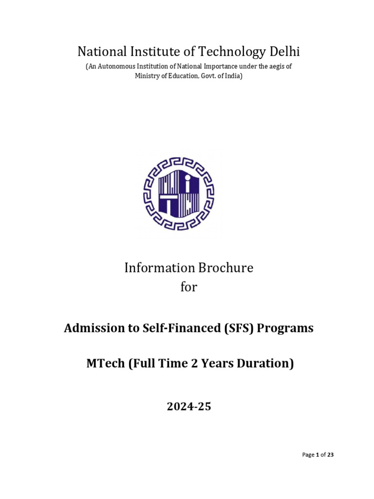 NIT Delhi MTech Admission 2024-25 Guide | PDF | Engineering | Libraries