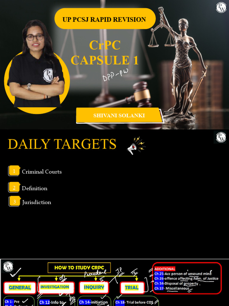 CRPC Capsule 1 | PDF | Magistrate | Bail