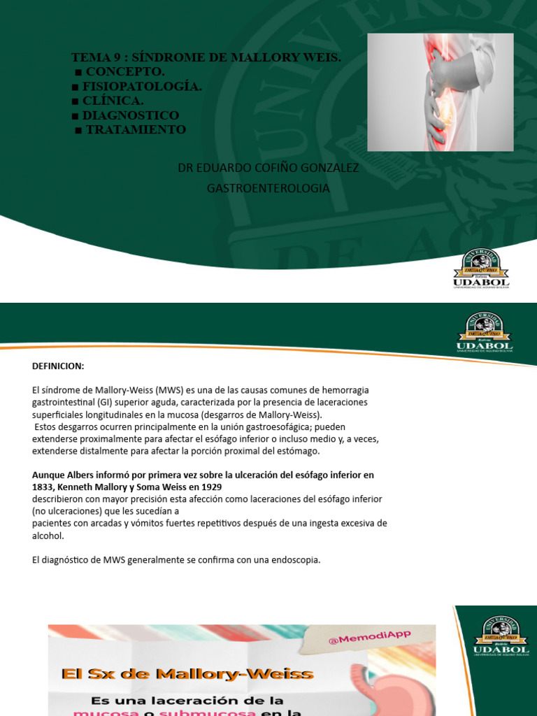 Tema 9 Sindrome Mallory Weis | Descargar gratis PDF | Estómago ...