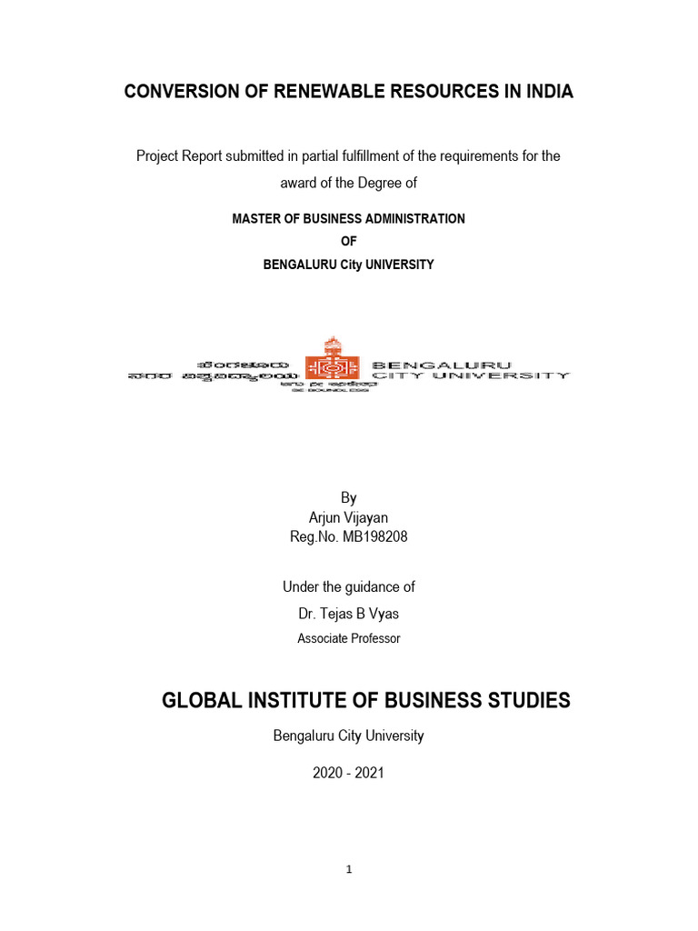 MB198208-Arjun Vijayan - Projrep | PDF | Renewable Energy | Solar Energy