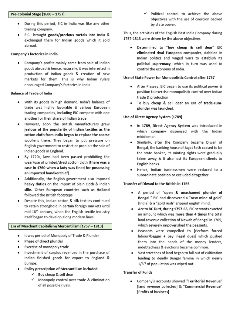 Economic Phases of British | PDF | Capitalism | Monopoly