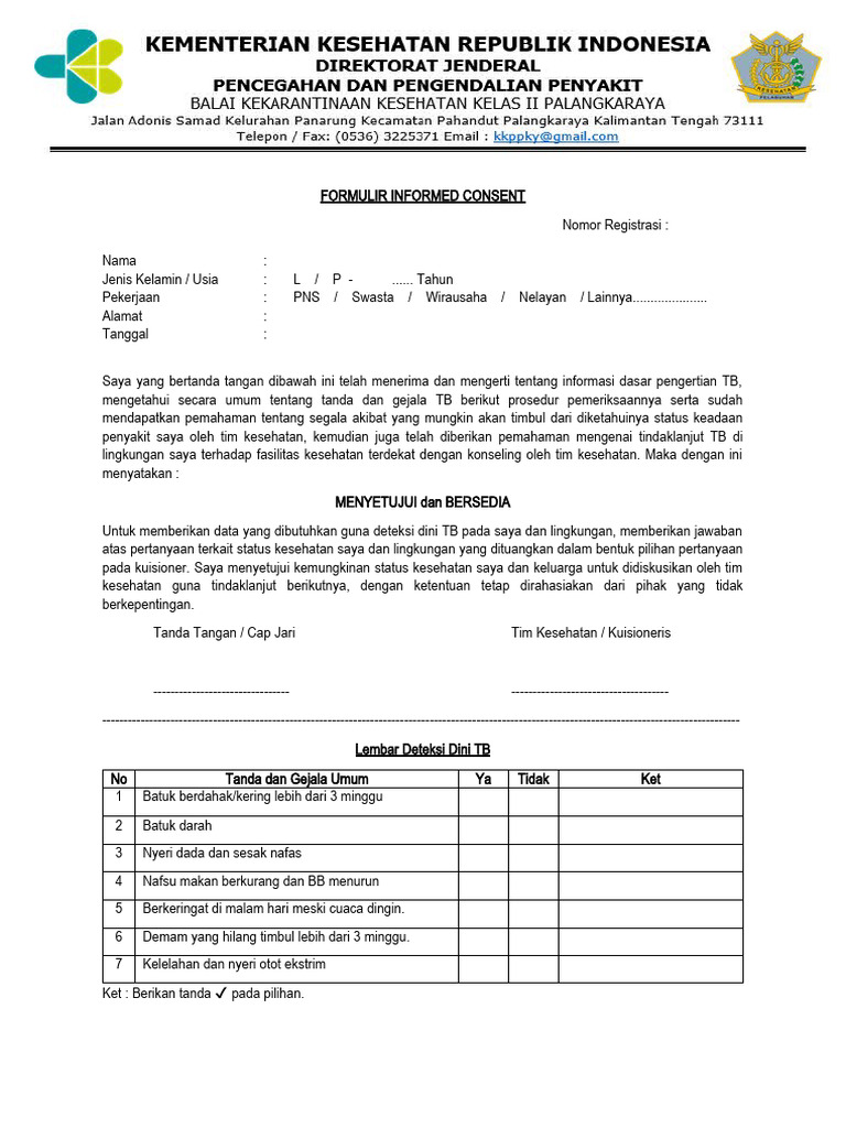 Formulir Informed Consent TB | PDF
