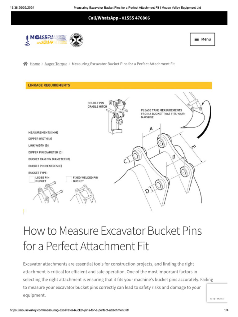 How To Measure Bucket Pin 2 | PDF