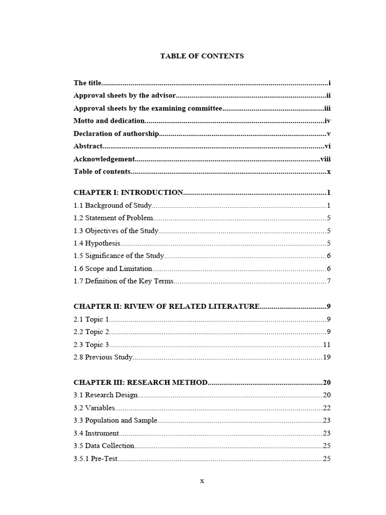 Table of Contents Experimental | PDF | Evidence | Evaluation Methods