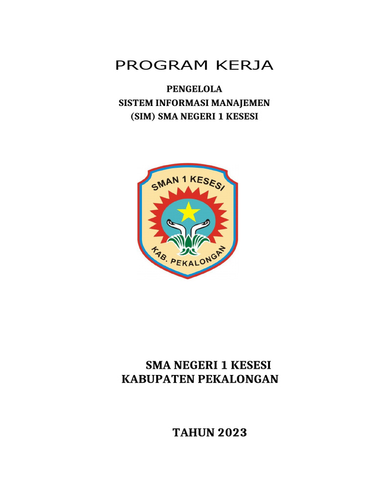 Program Kerja Sim Smansi | PDF